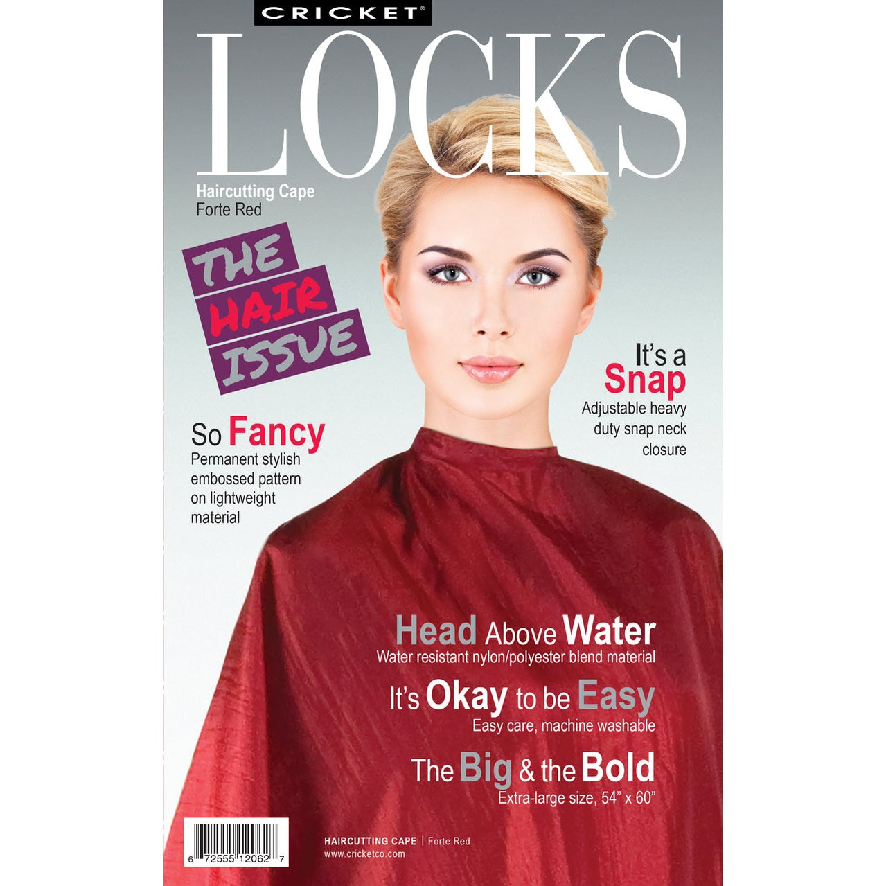 Forte Haircutting Cape Red Water resistant nylon/polyester blend ...